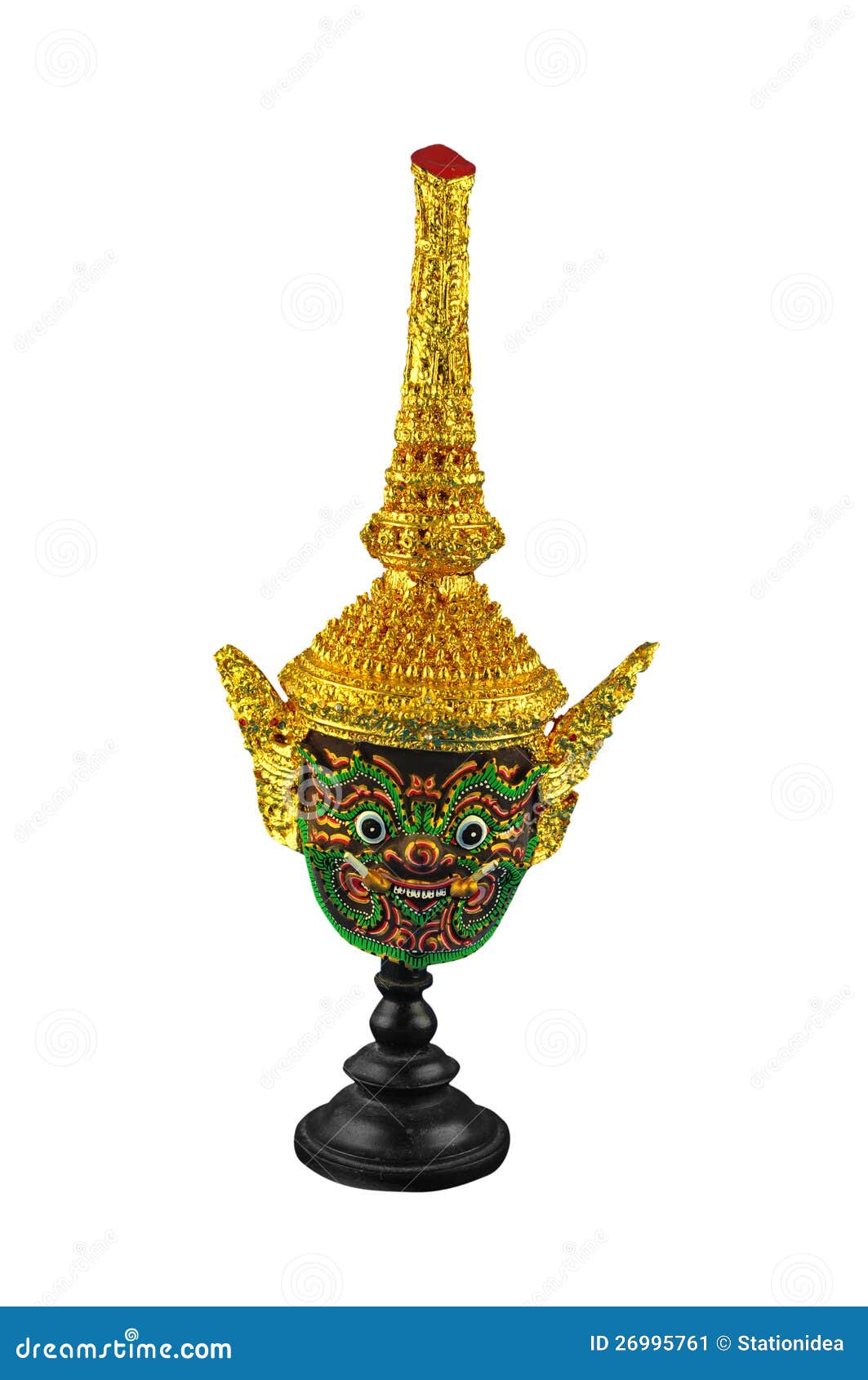 Khon mask stock image. Image of faith, gold, culture - 26995761