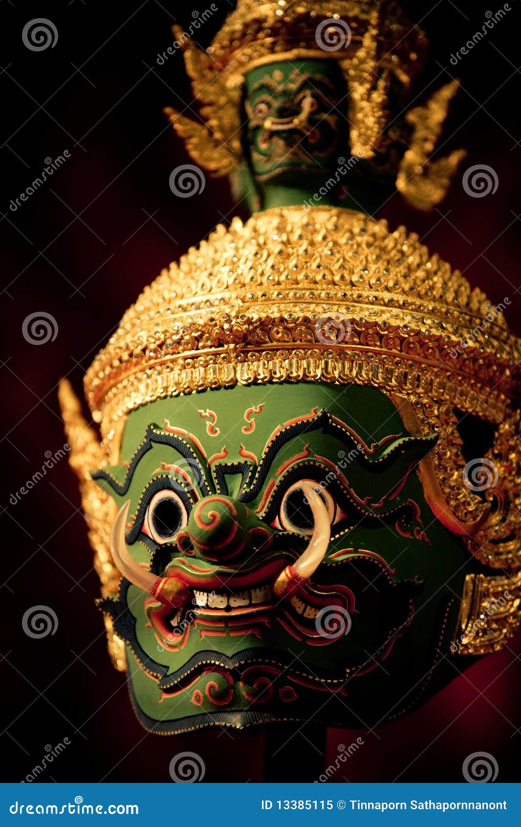 Khon masks stock image. Image of buddhism, thai, gold - 13385115