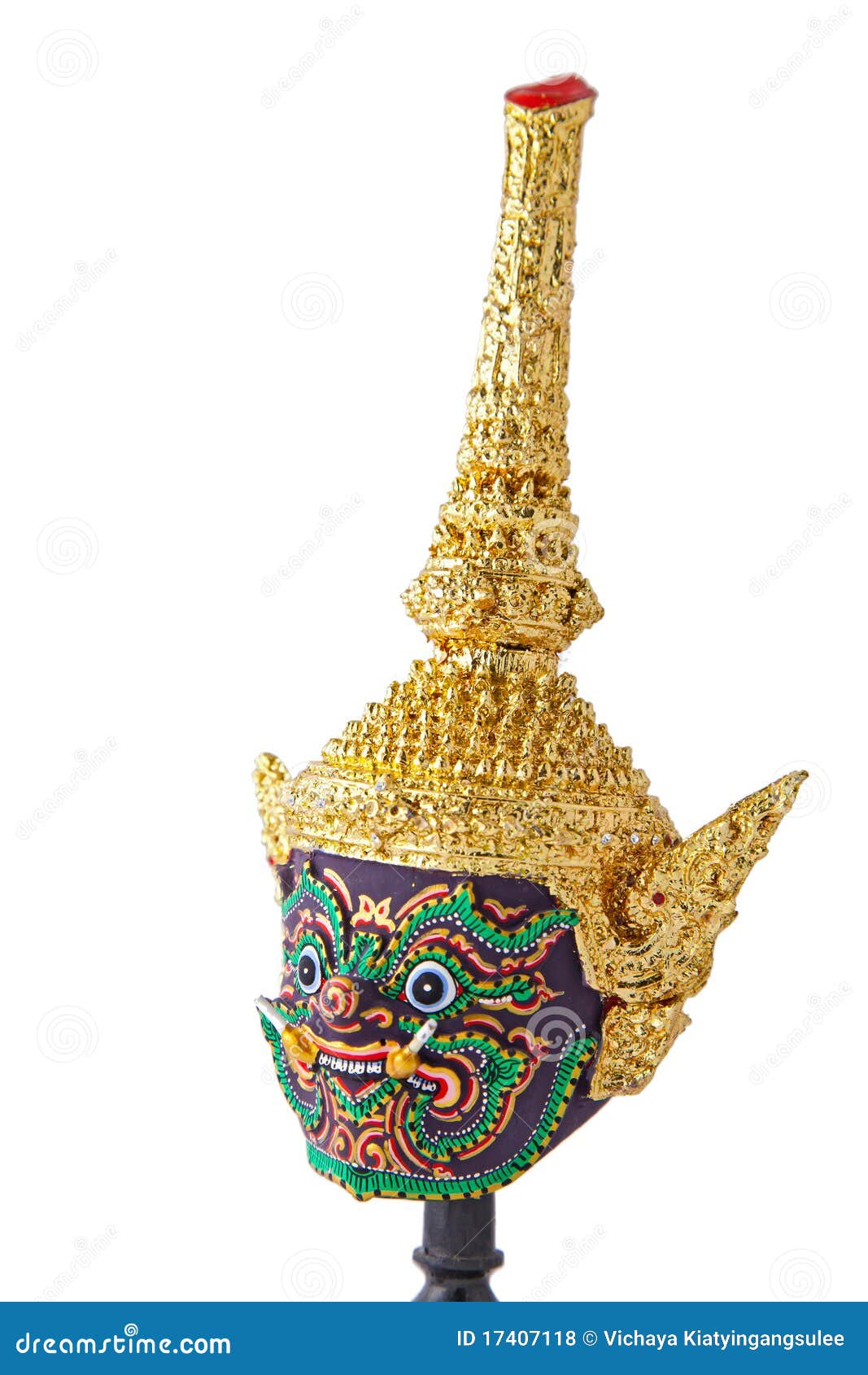 Khon, Traditional Thai Giant Mask, Vertical Stock Photo - Image of head ...