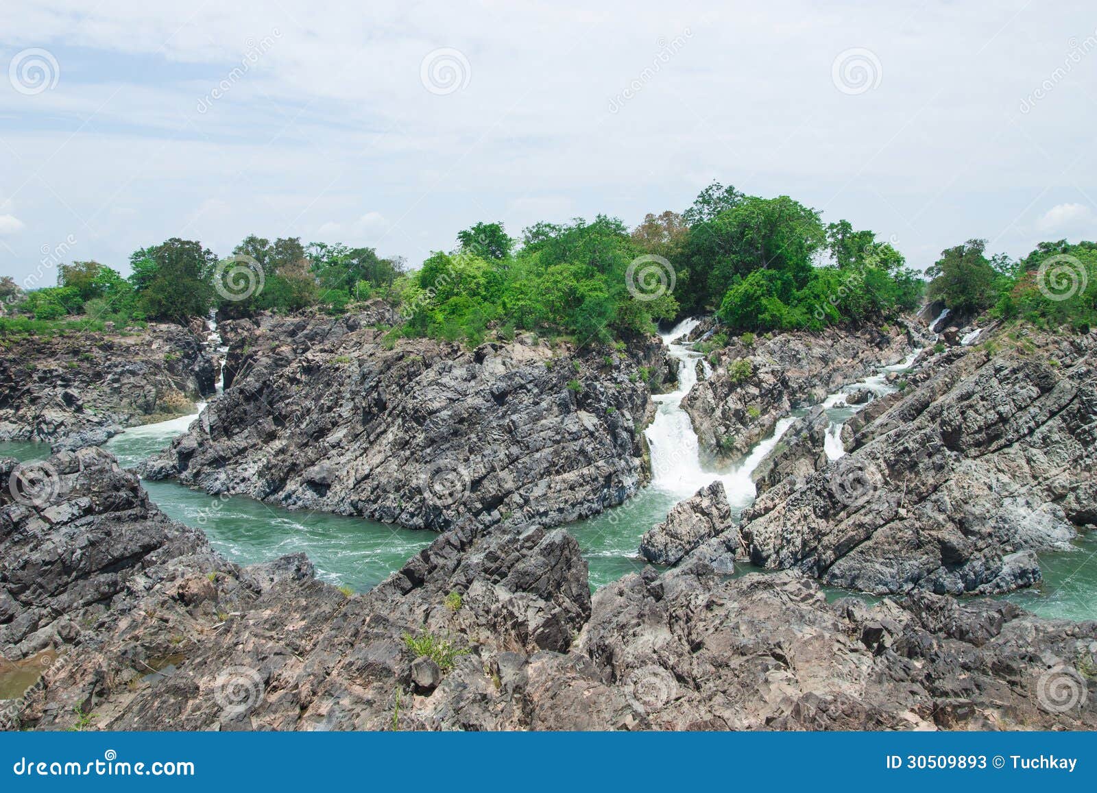 Khone Phapheng stock image. Image of landscape, leaf - 30509893
