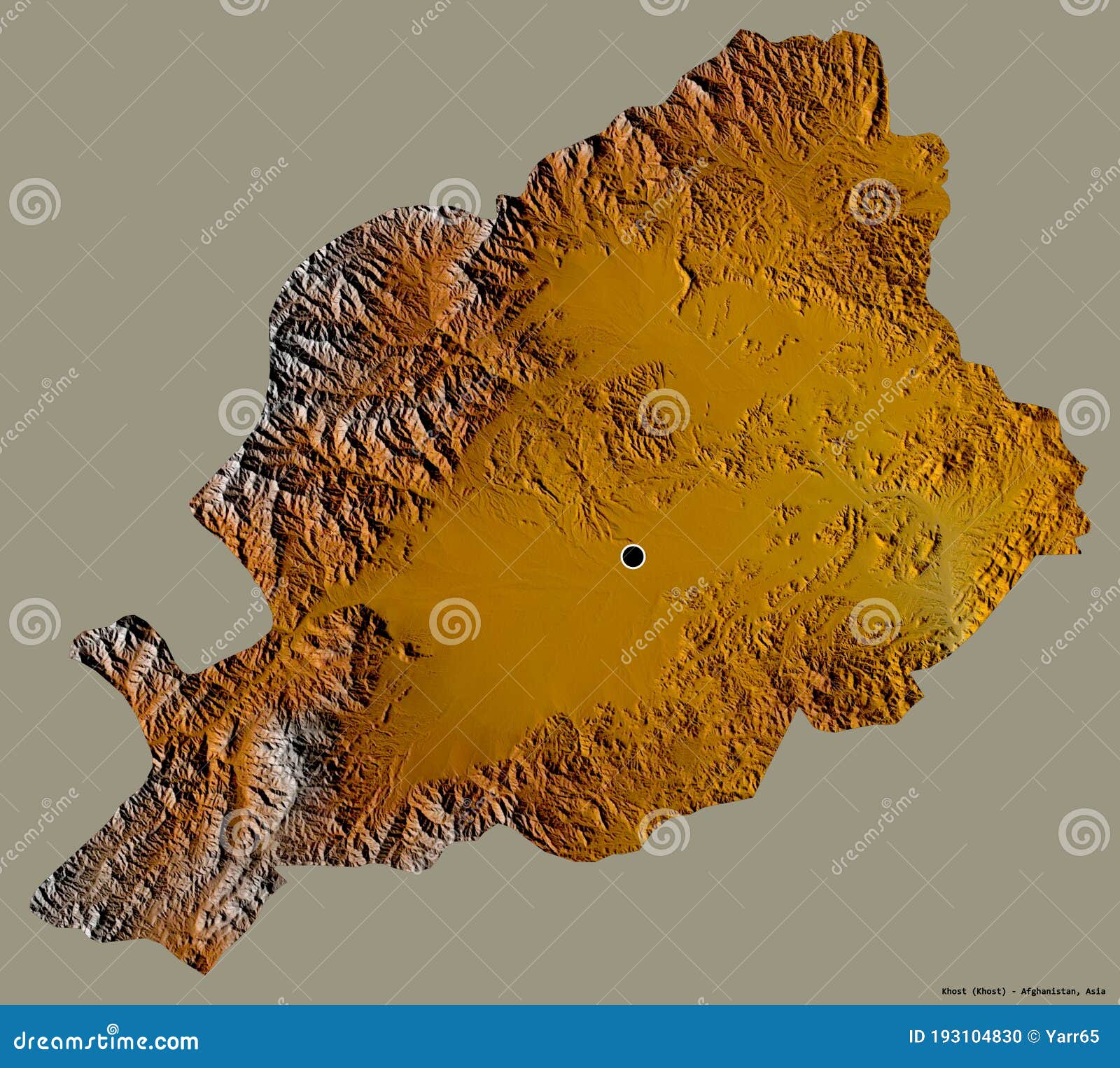 Khost, Province of Afghanistan, on Solid. Relief Stock Illustration ...
