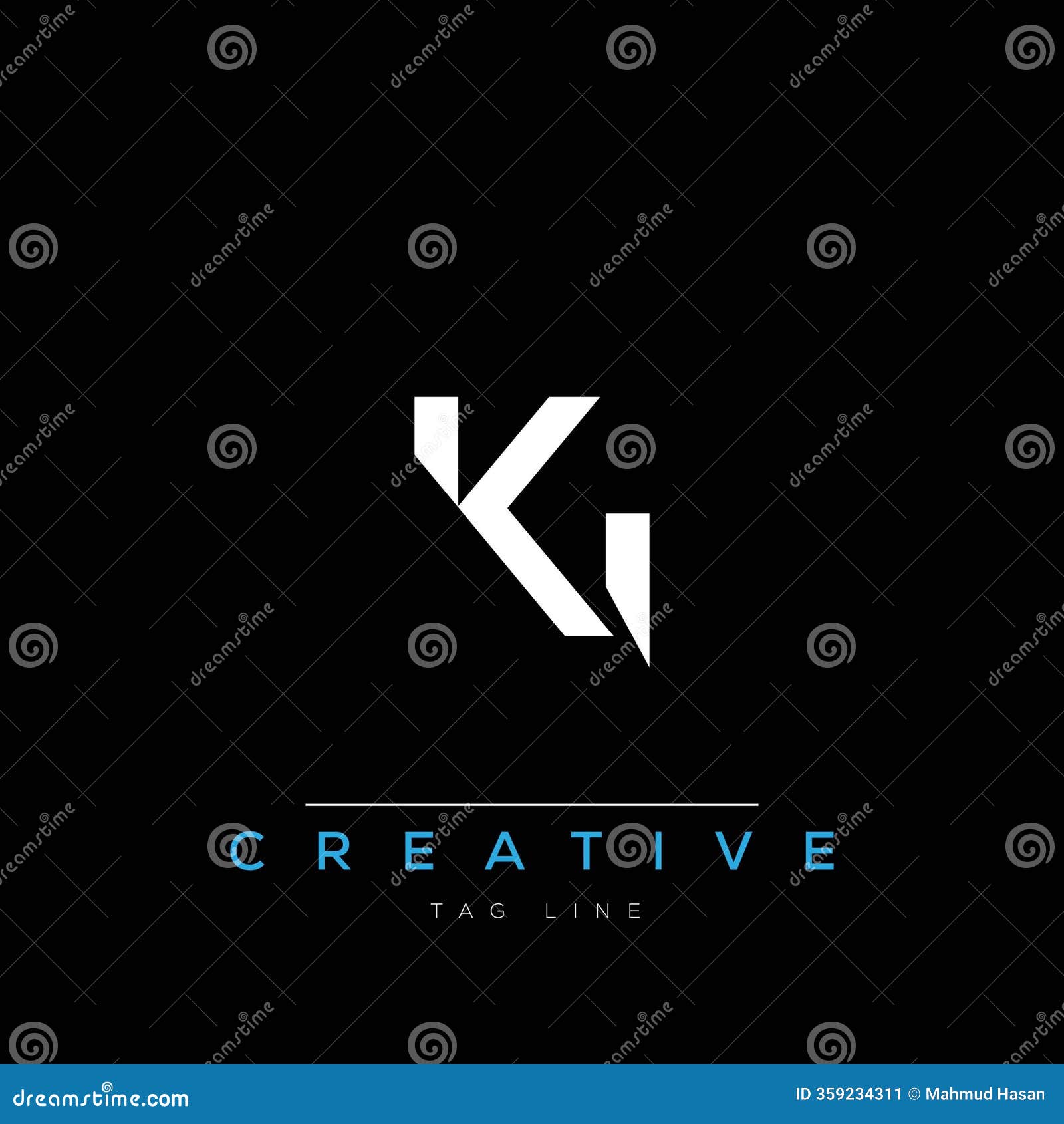 KI creative Monogram Logo stock vector. Illustration of design - 359234311