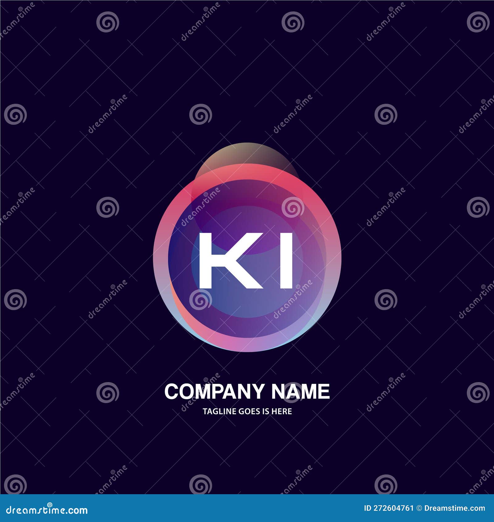 KI Initial Logo with Colorful Circle Template Vector Stock Vector ...