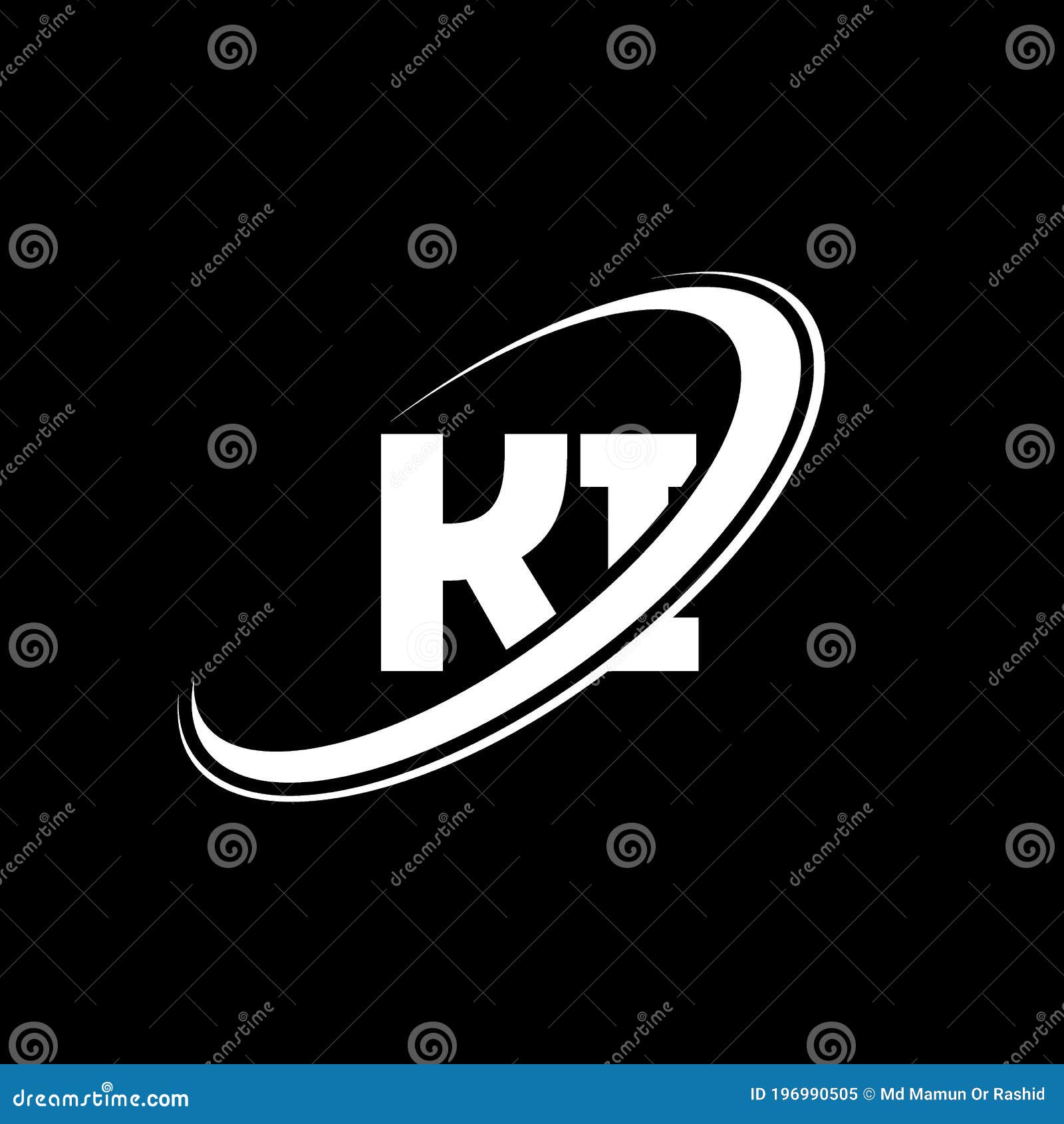 KI K I Letter Logo Design. Initial Letter KI Linked Circle Uppercase ...