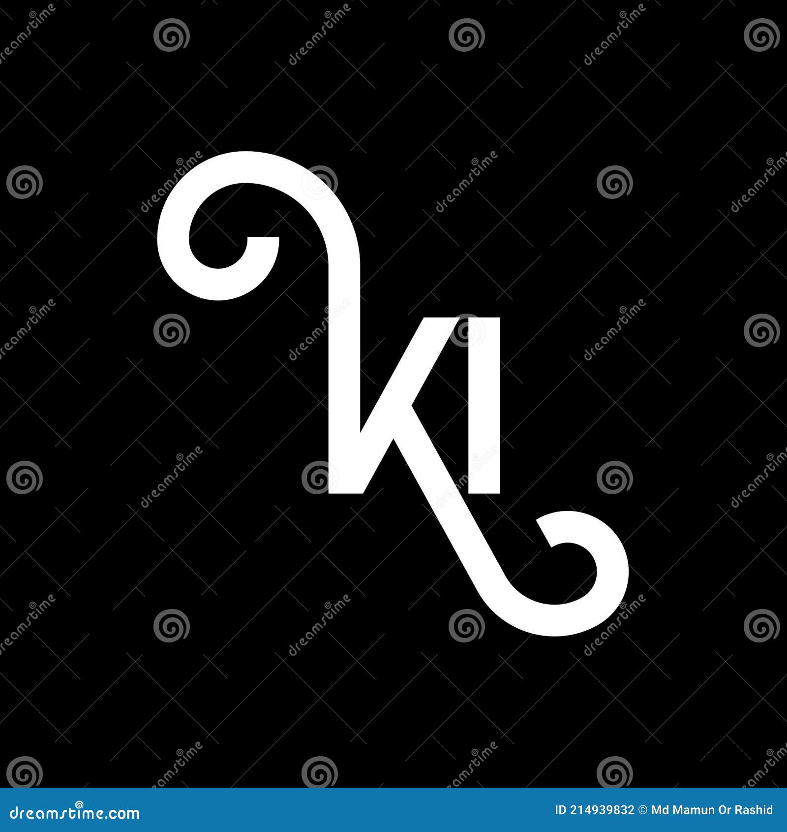 KI Letter Logo Design on Black Background. KI Creative Initials Letter ...