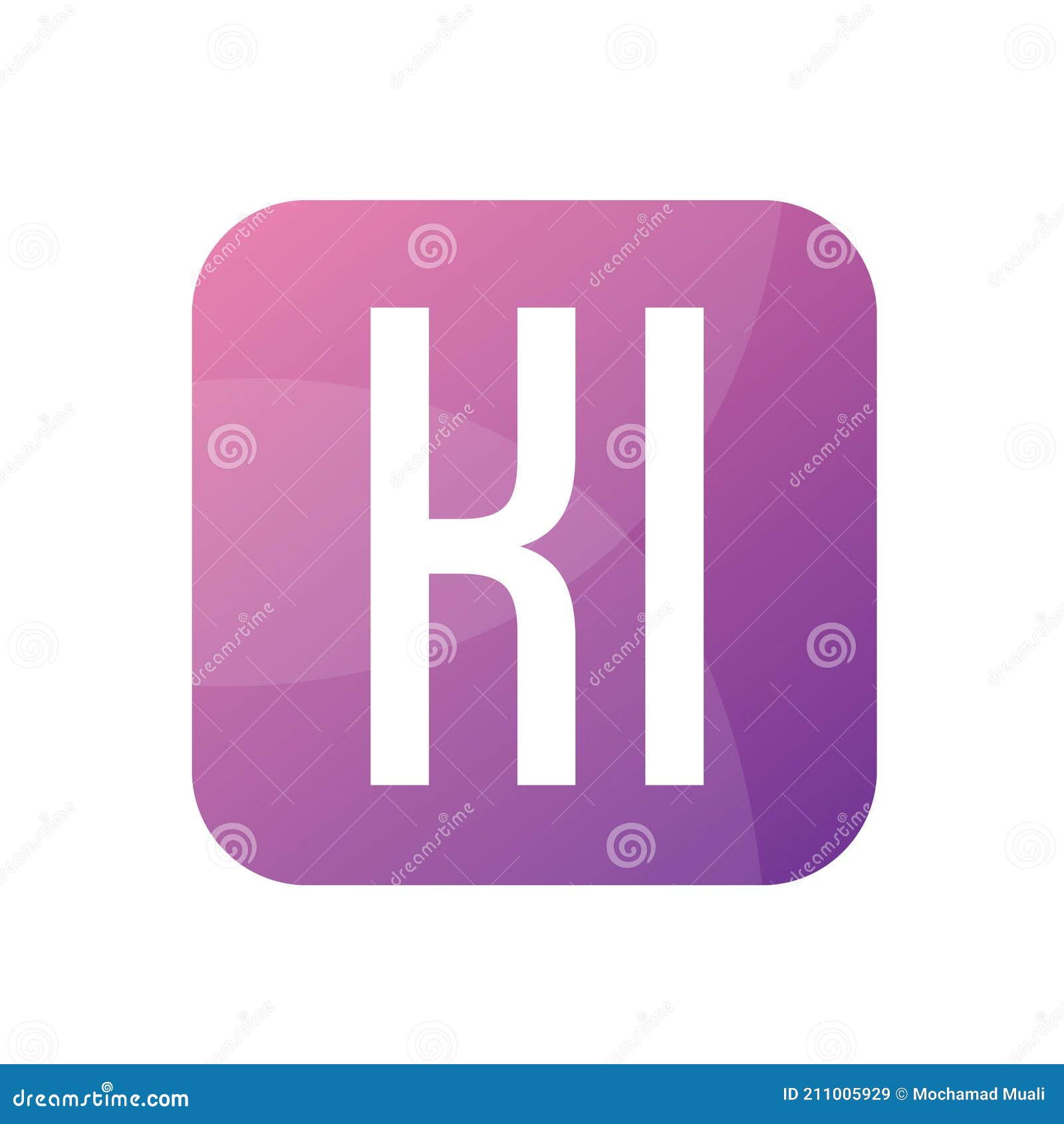 KI Letter Logo Design with Simple Style Stock Illustration ...