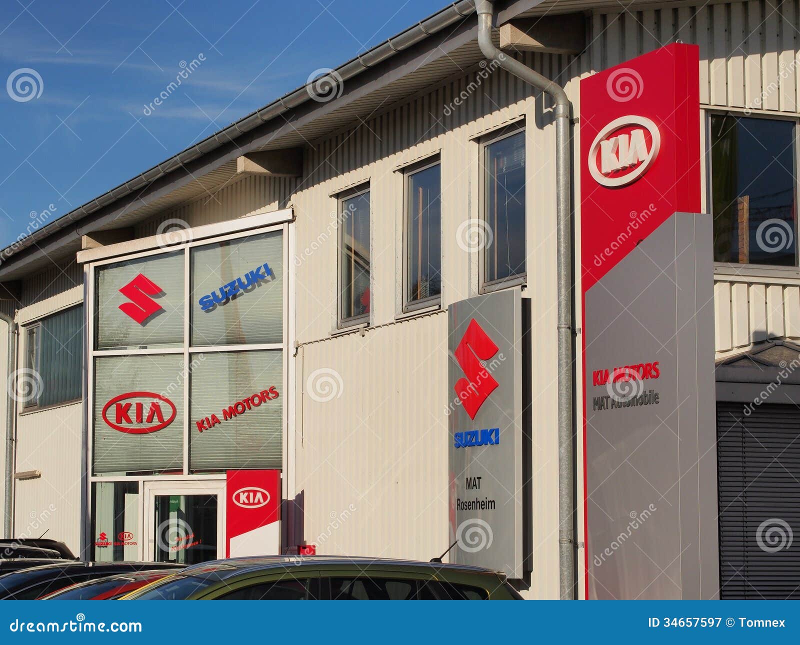 KIA and Suzuki dealership editorial photography. Image of motors - 34657597