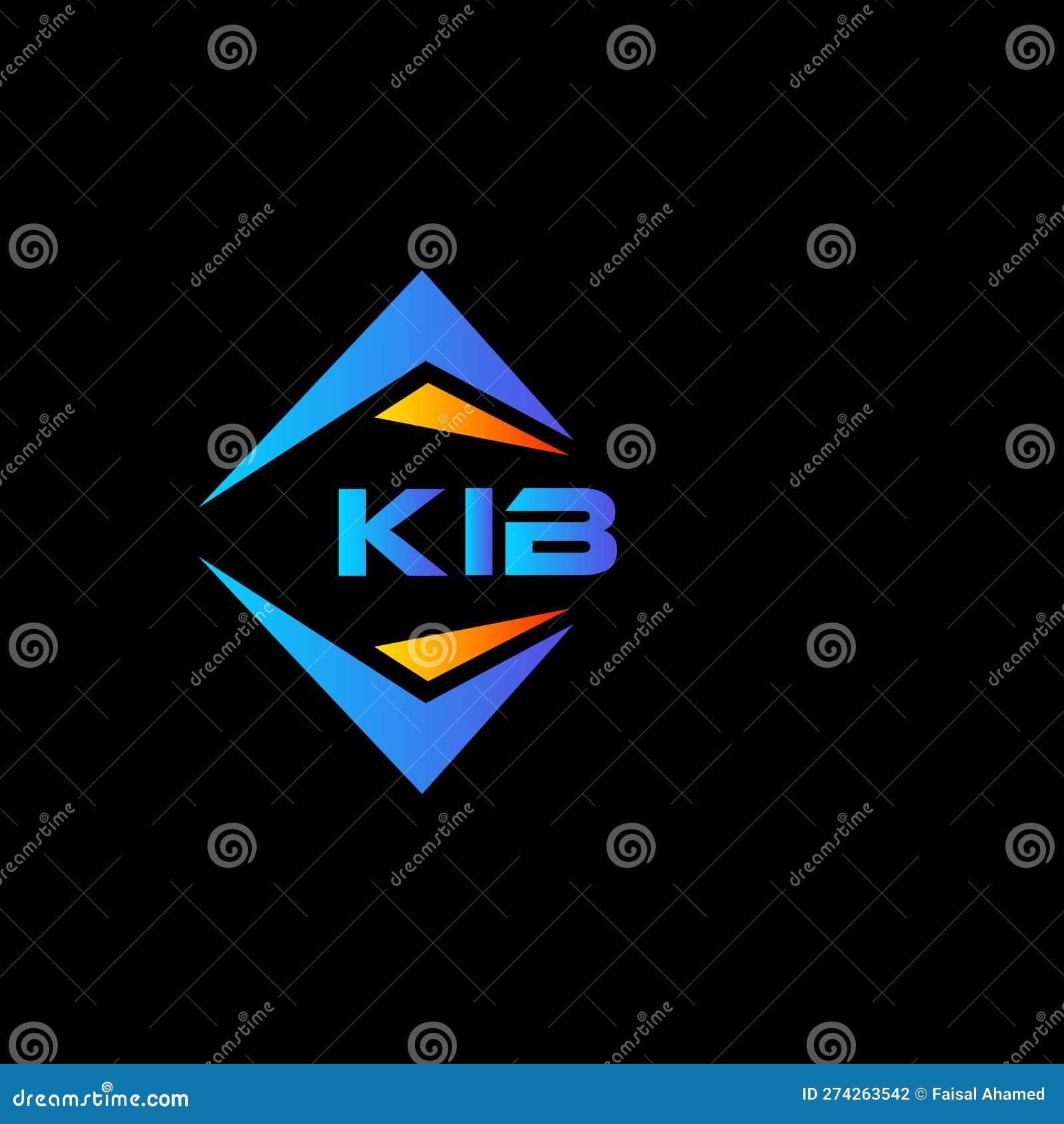 KIB Abstract Technology Logo Design on Black Background. KIB Creative ...
