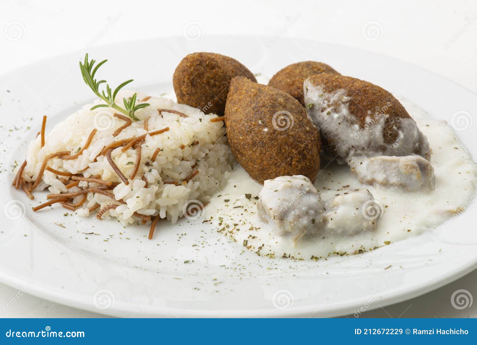 Kibbeh with Rice and Yogurt, Kibbeh B Laban Stock Image - Image of ...