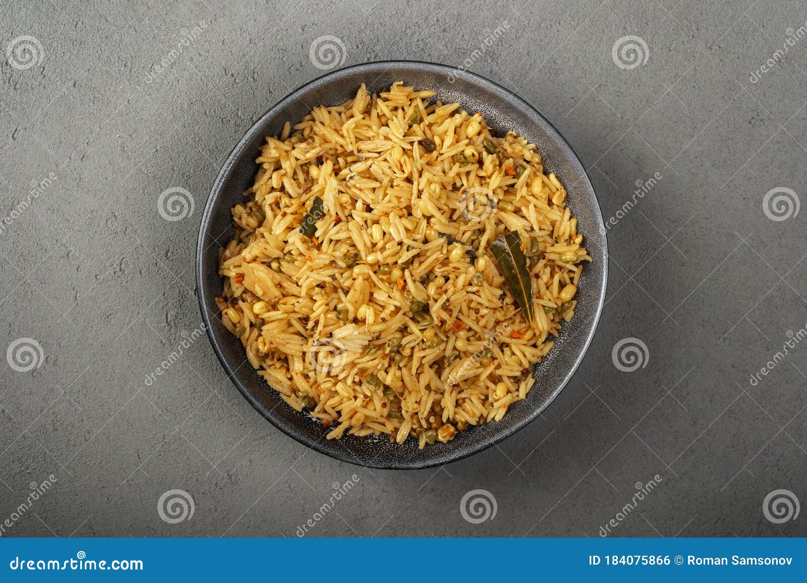 Kichari in a Gray Plate on a Concrete Surface Top View Stock Photo ...