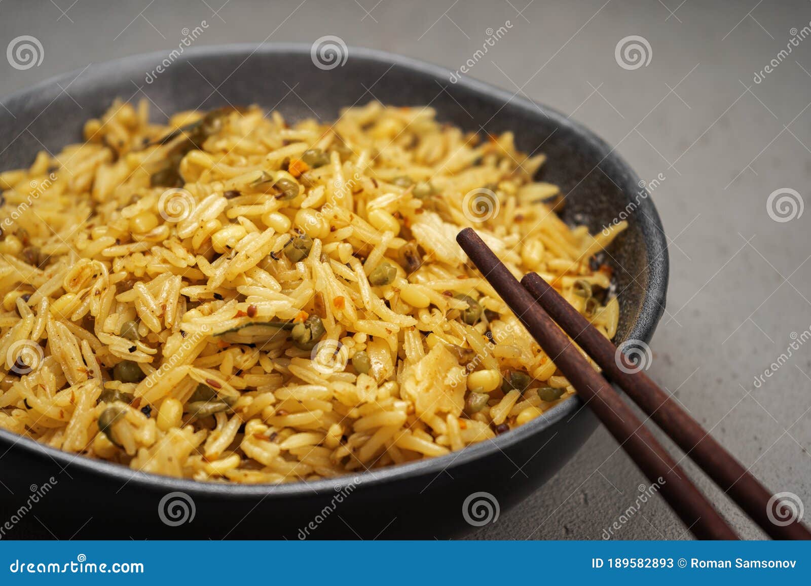 Kichari in a Gray Plate with Khasi Sticks on the Concrete Surface Close ...