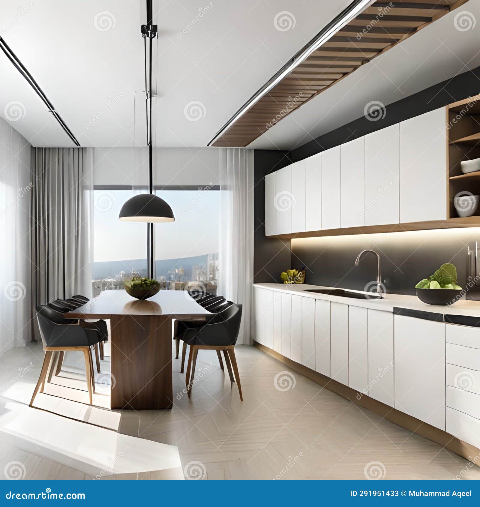 Beautifull Kichen Interior Design Stock Illustration - Illustration of ...