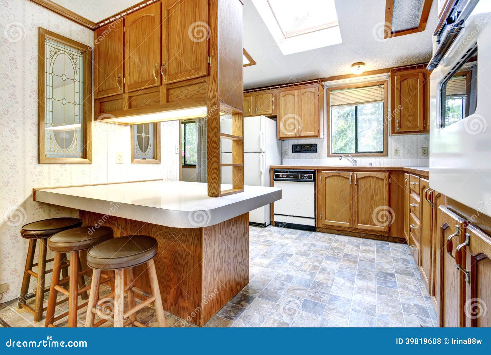 Kichen room in farm house. stock photo. Image of refrigerator - 39819608