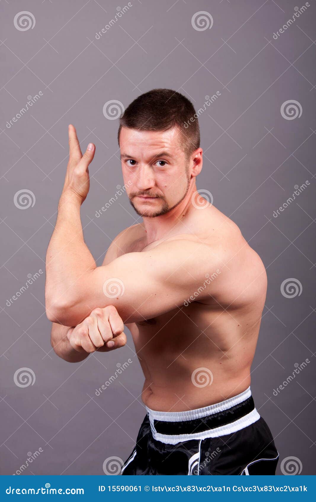 Kick-boxer stock image. Image of duke, heavy, anger, kick - 15590061