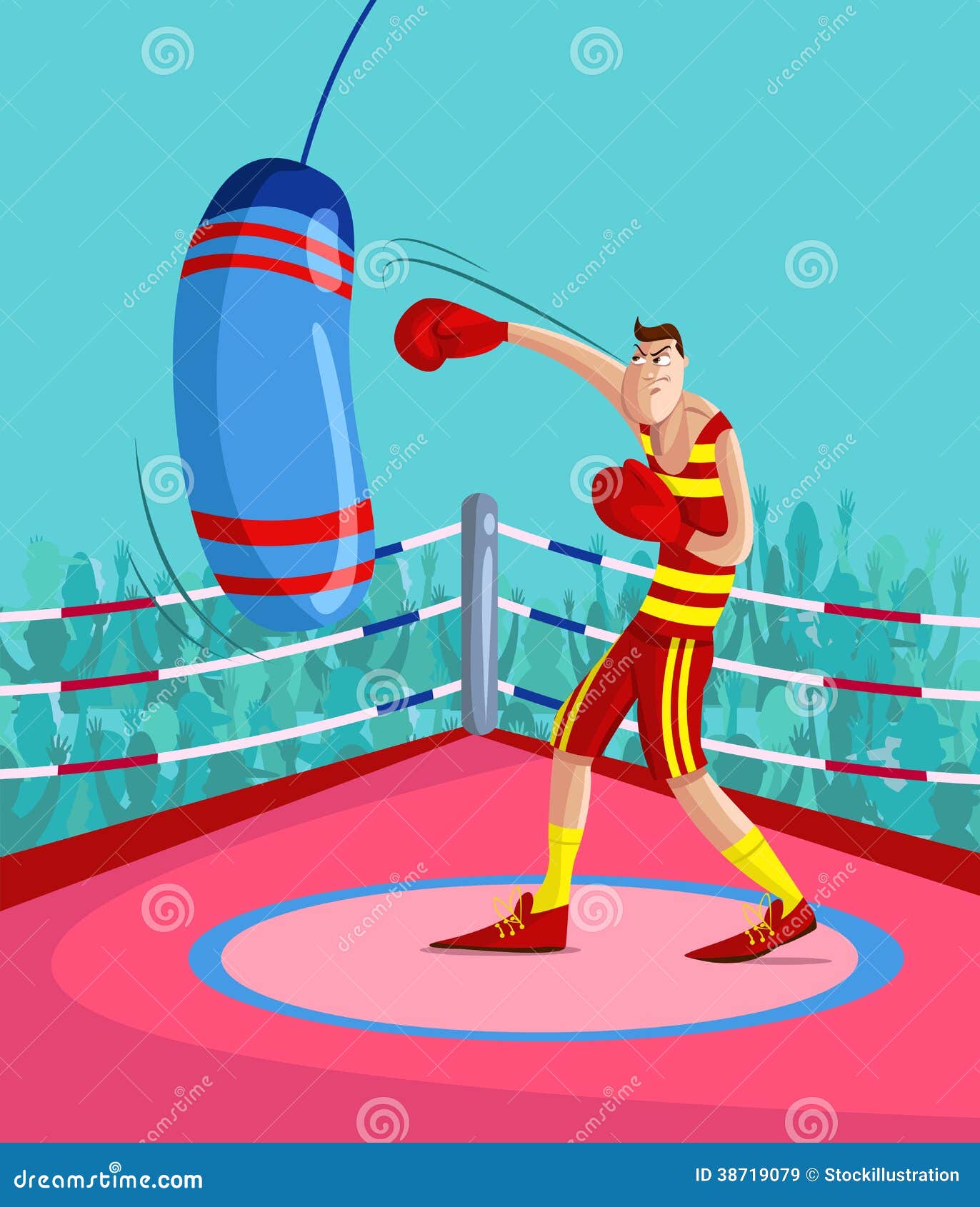 Kick Boxer stock vector. Illustration of playing, exercise - 38719079