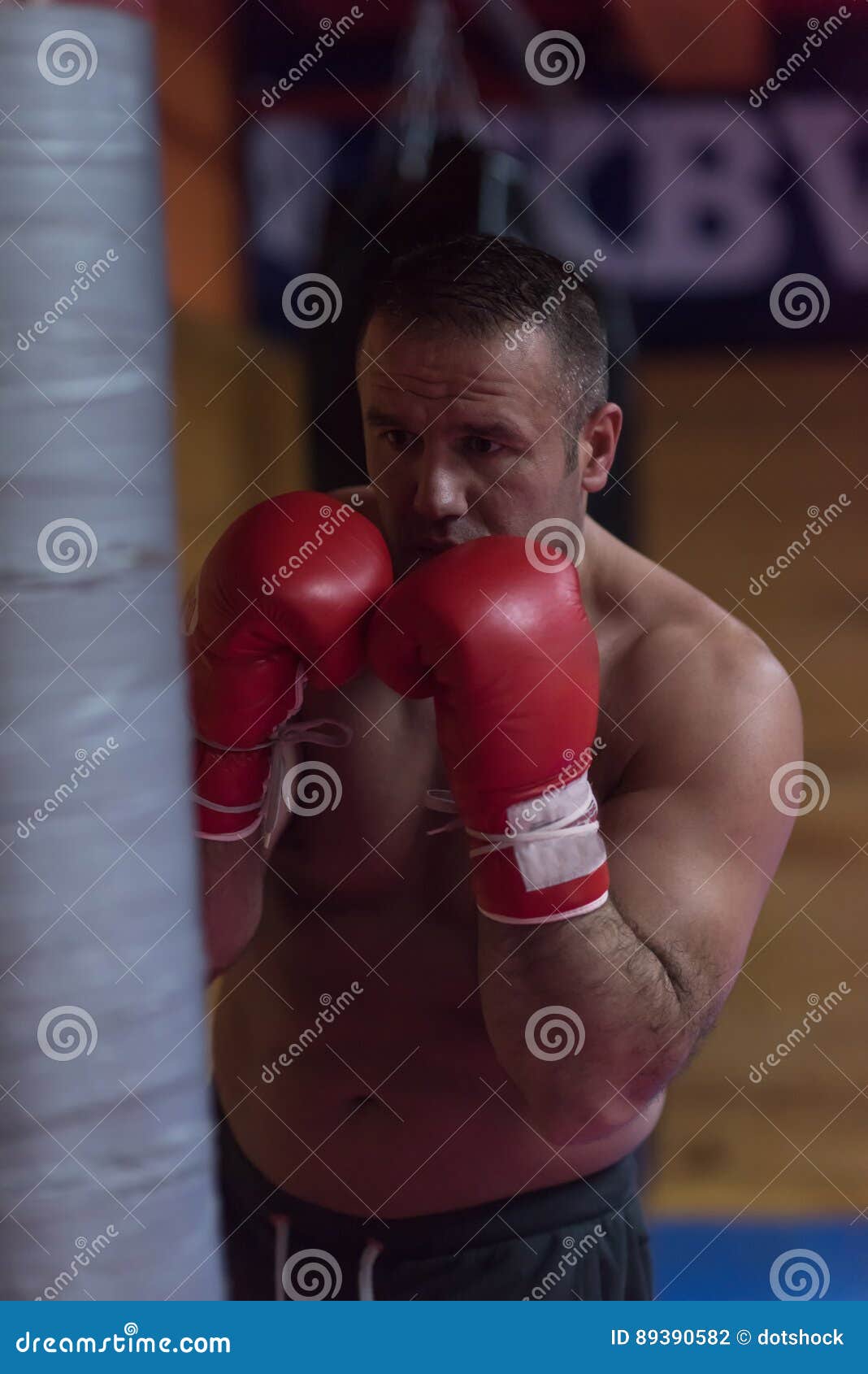 Kick Boxer Training on a Punching Bag Stock Photo - Image of challenge ...