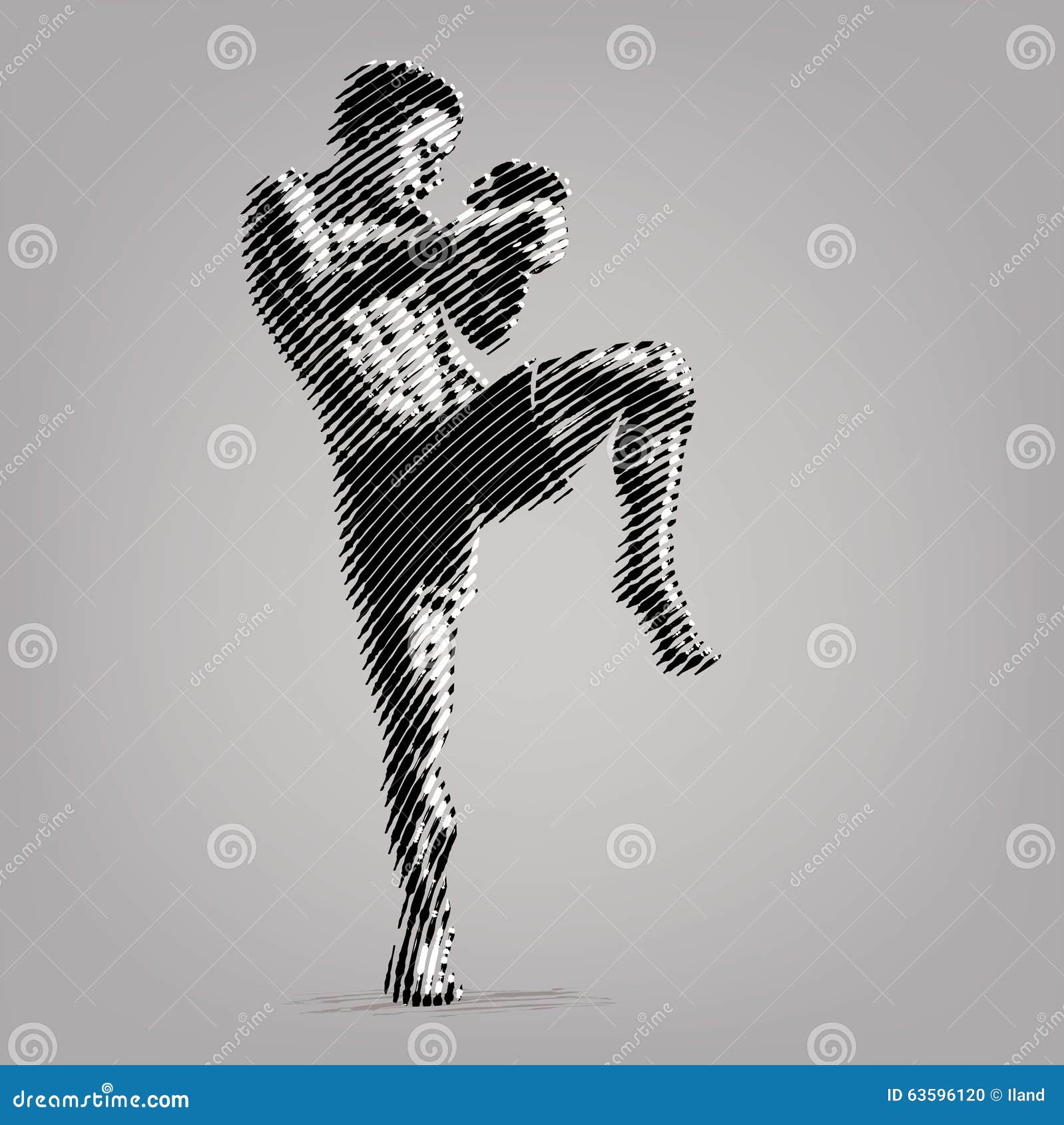 Boxer Stance Silhouette Cartoon Vector | CartoonDealer.com #100609541
