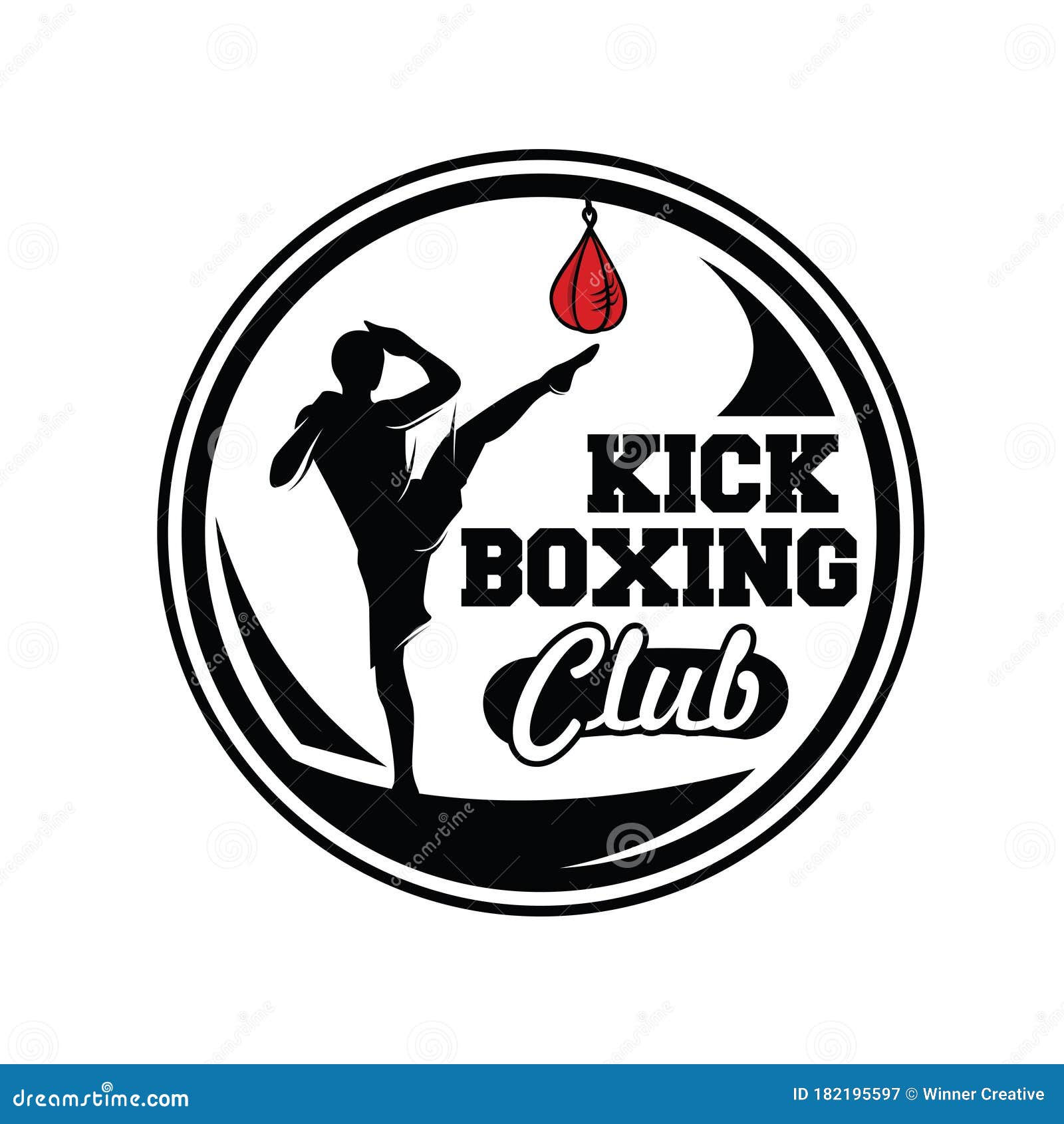Kick Boxing and Martial Arts Logo Vector Stock Vector - Illustration of ...