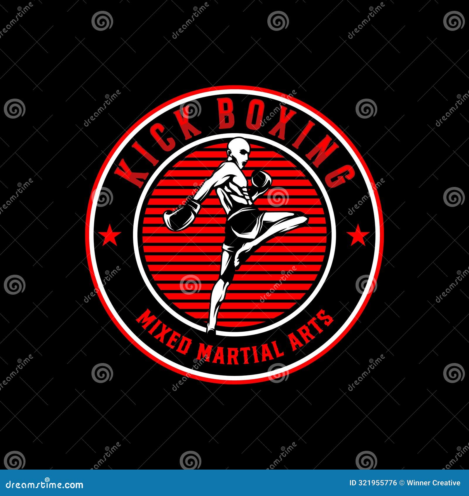 Kick Boxing and Mixed Martial Arts Logo Vector Stock Vector ...