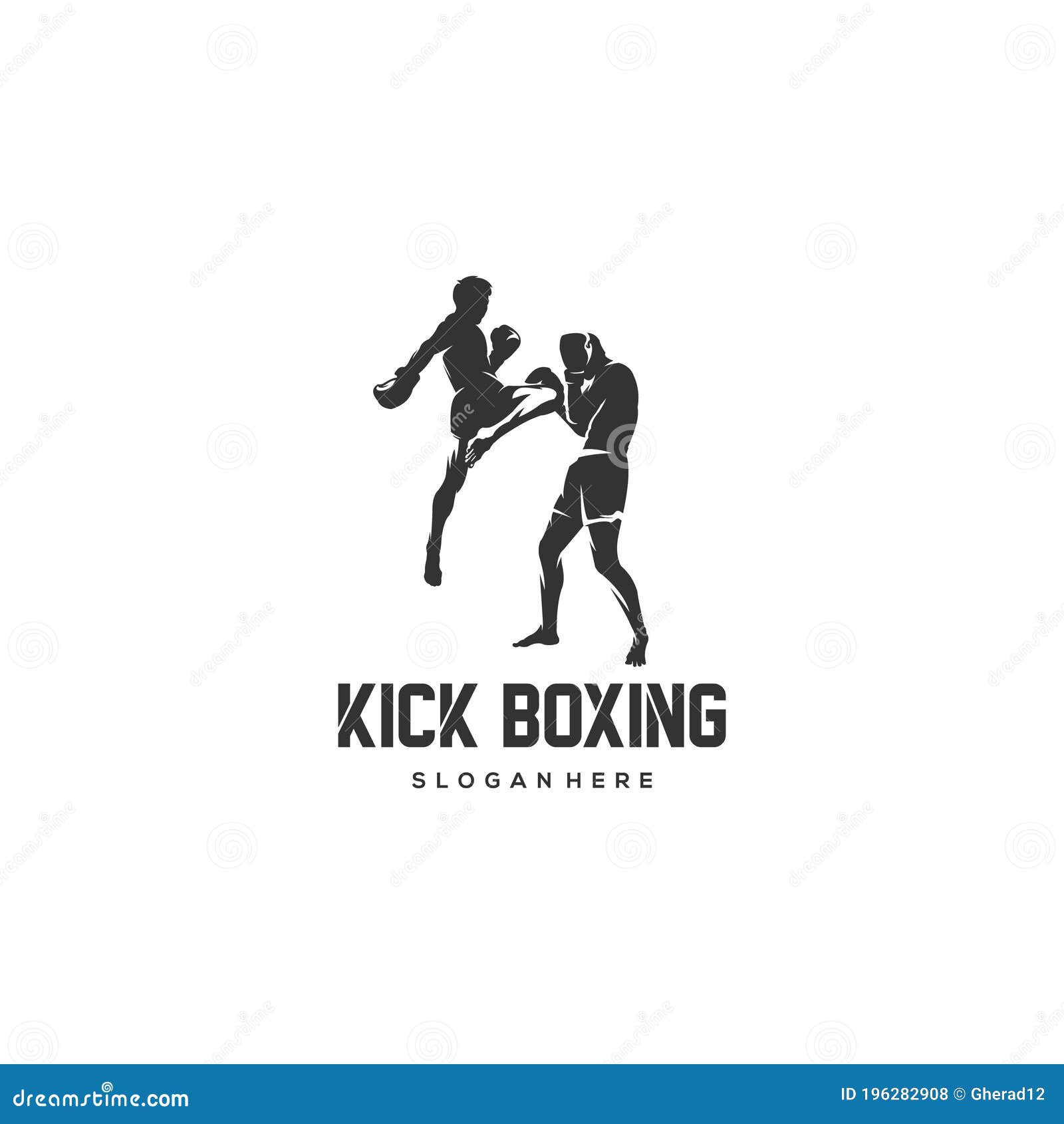 Kick Boxing Silhouette Logo Vector Stock Vector - Illustration of logo ...
