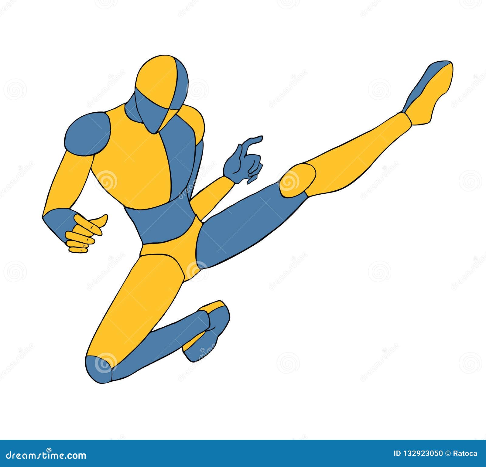 Kick fighter illustration stock vector. Illustration of silhouette ...