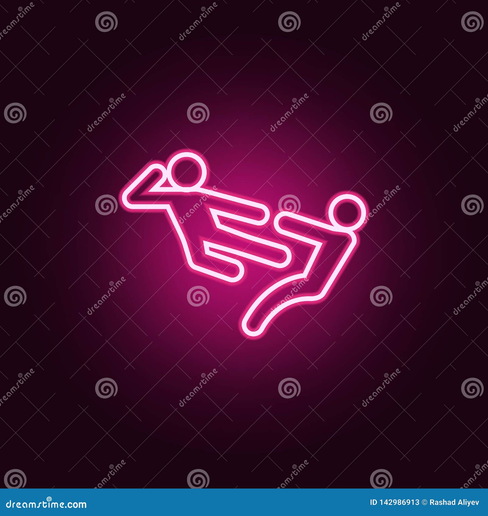 Kick in Flight Icon. Elements of Fight in Neon Style Icons Stock ...