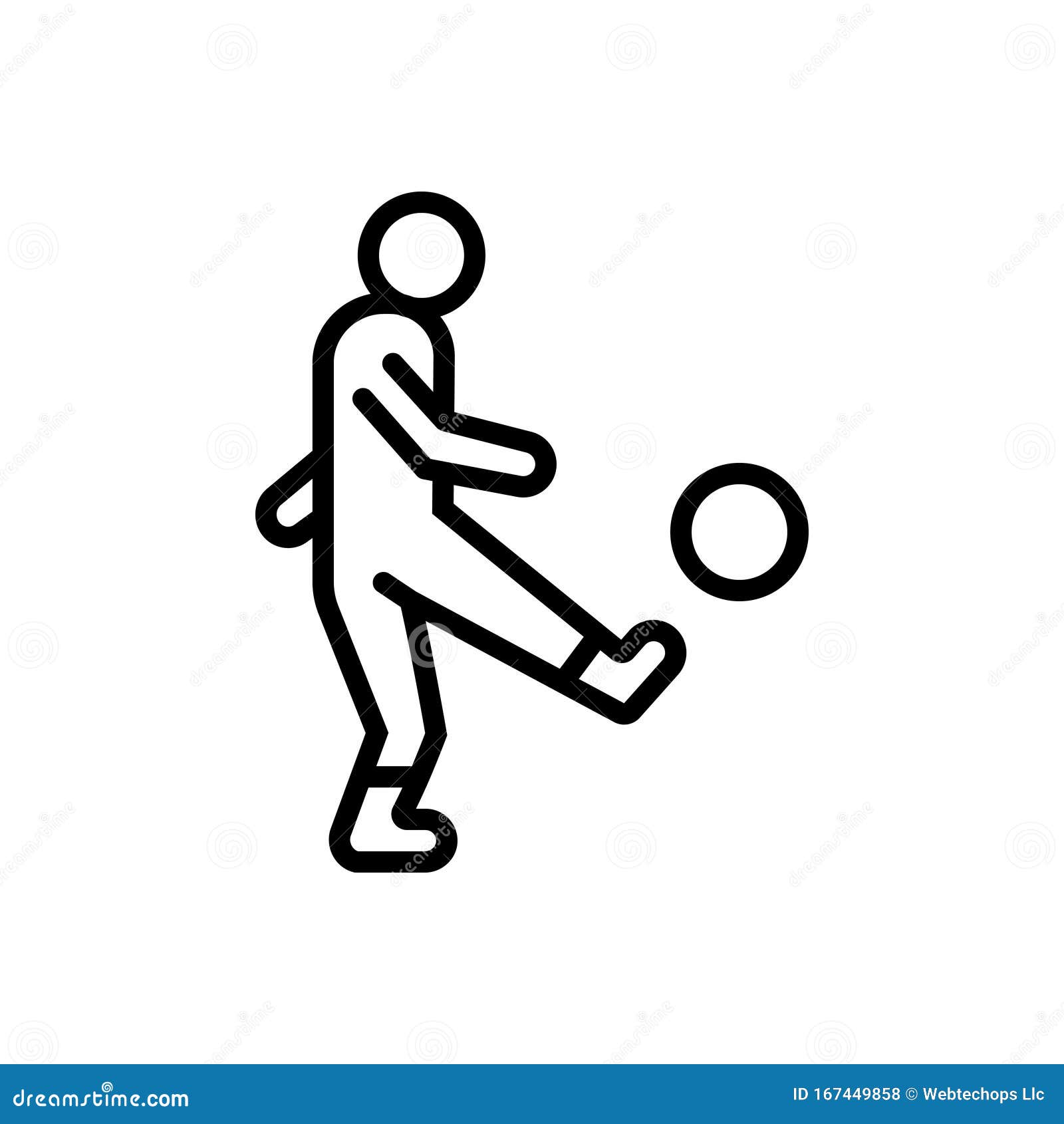Black Line Icon for Kick, Thwack and Fun Stock Vector - Illustration of ...