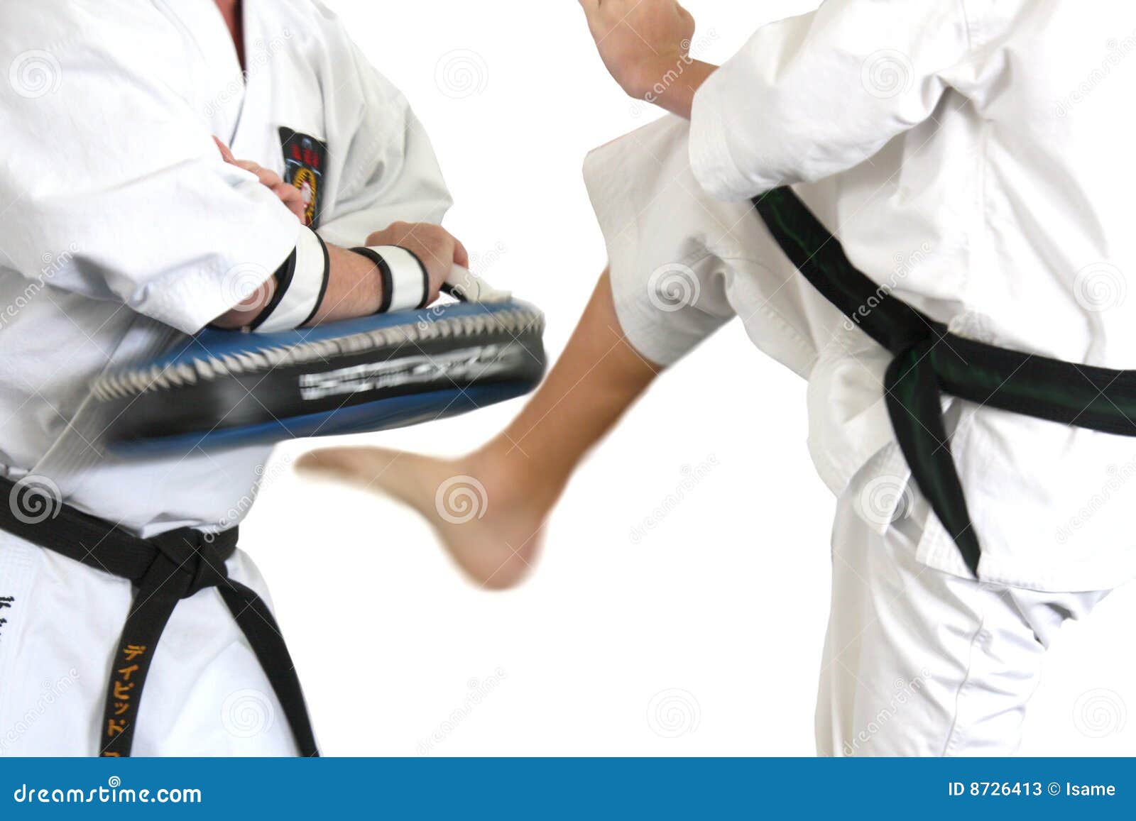 Kick in Karate - Motion Blur Stock Image - Image of kimono, green: 8726413