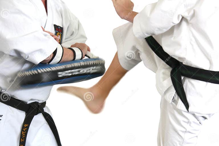 Kick in Karate - Motion Blur Stock Image - Image of kimono, green: 8726413