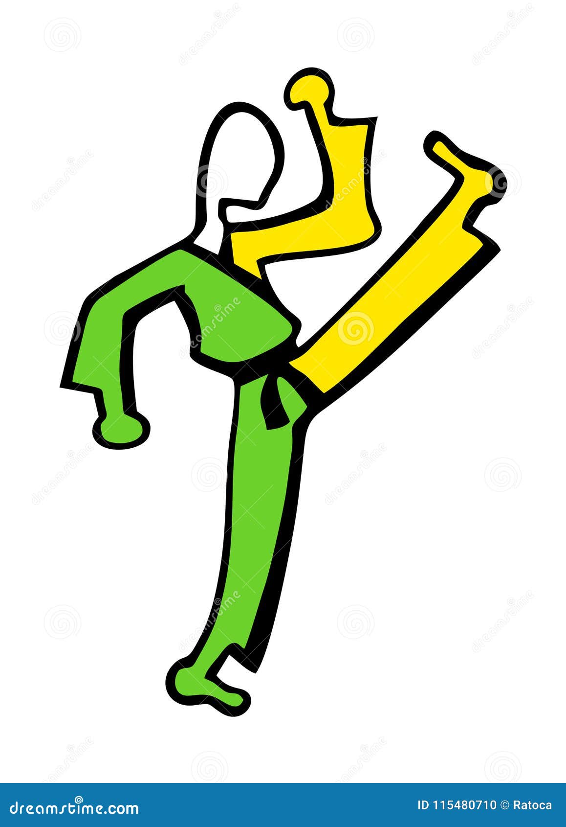 Kick karate symbol stock vector. Illustration of icon - 115480710