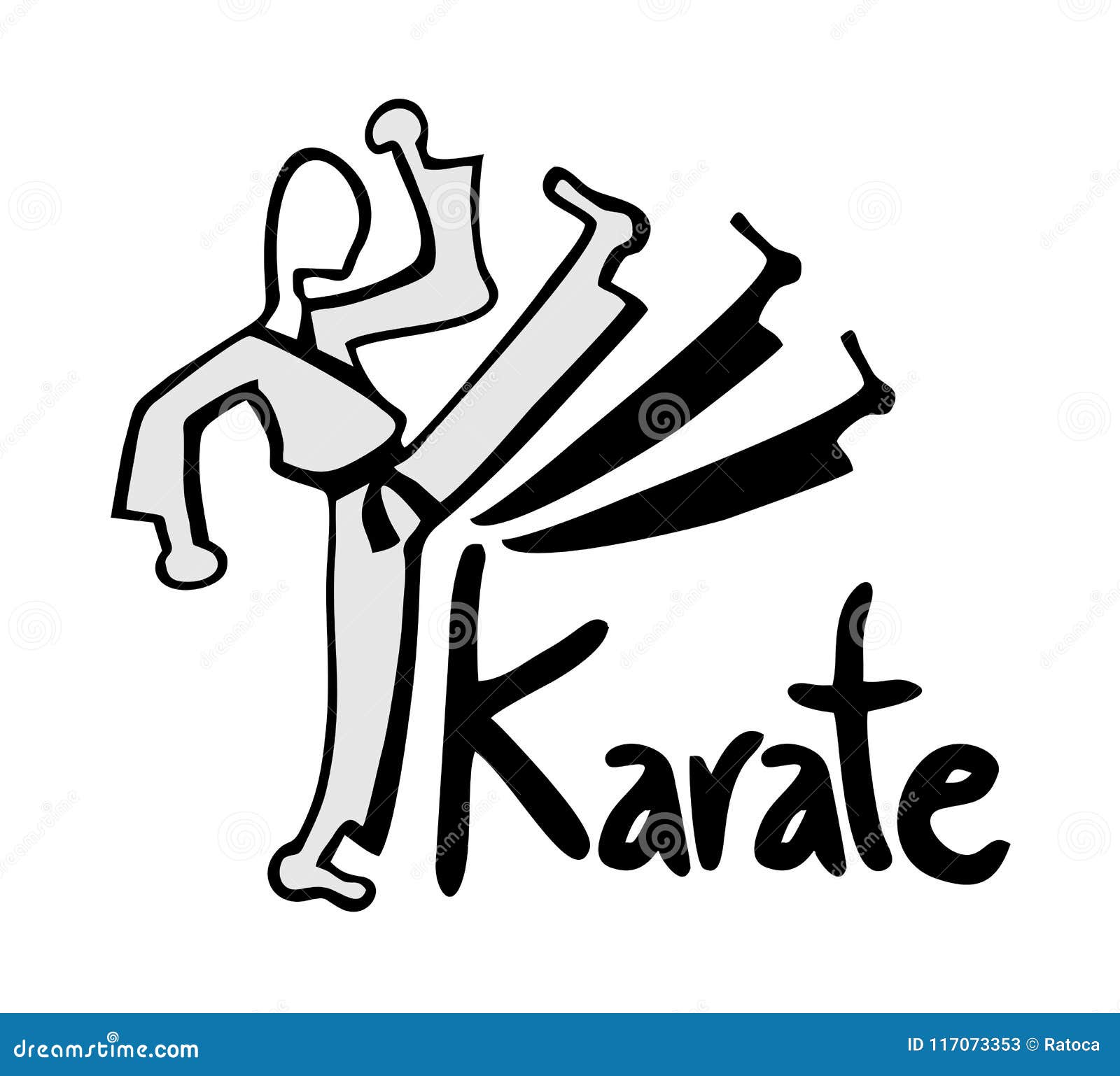 Kick karate symbol stock vector. Illustration of isolated - 117073353