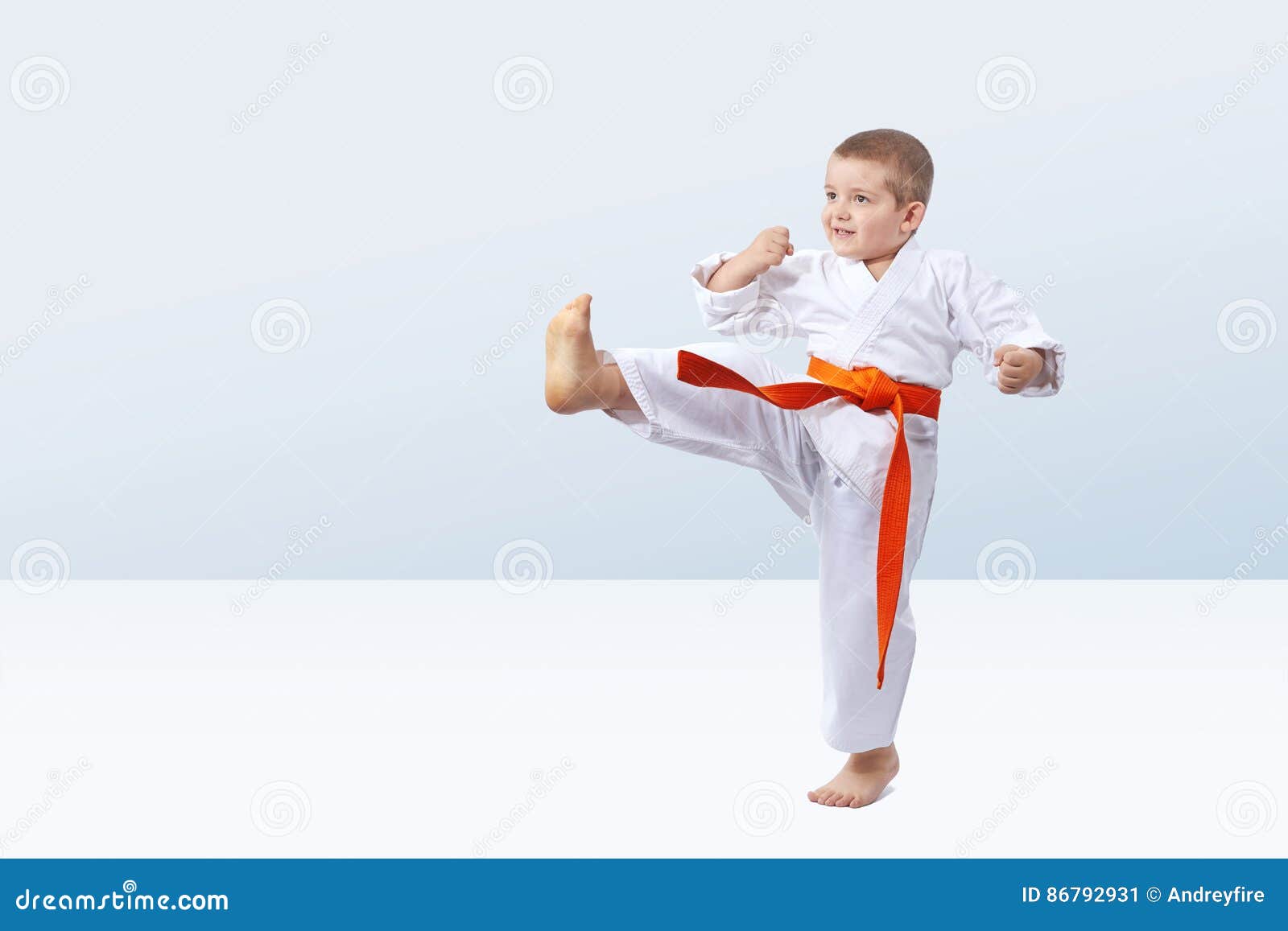 Kick Leg is Beating Small Athlete Stock Image - Image of background ...