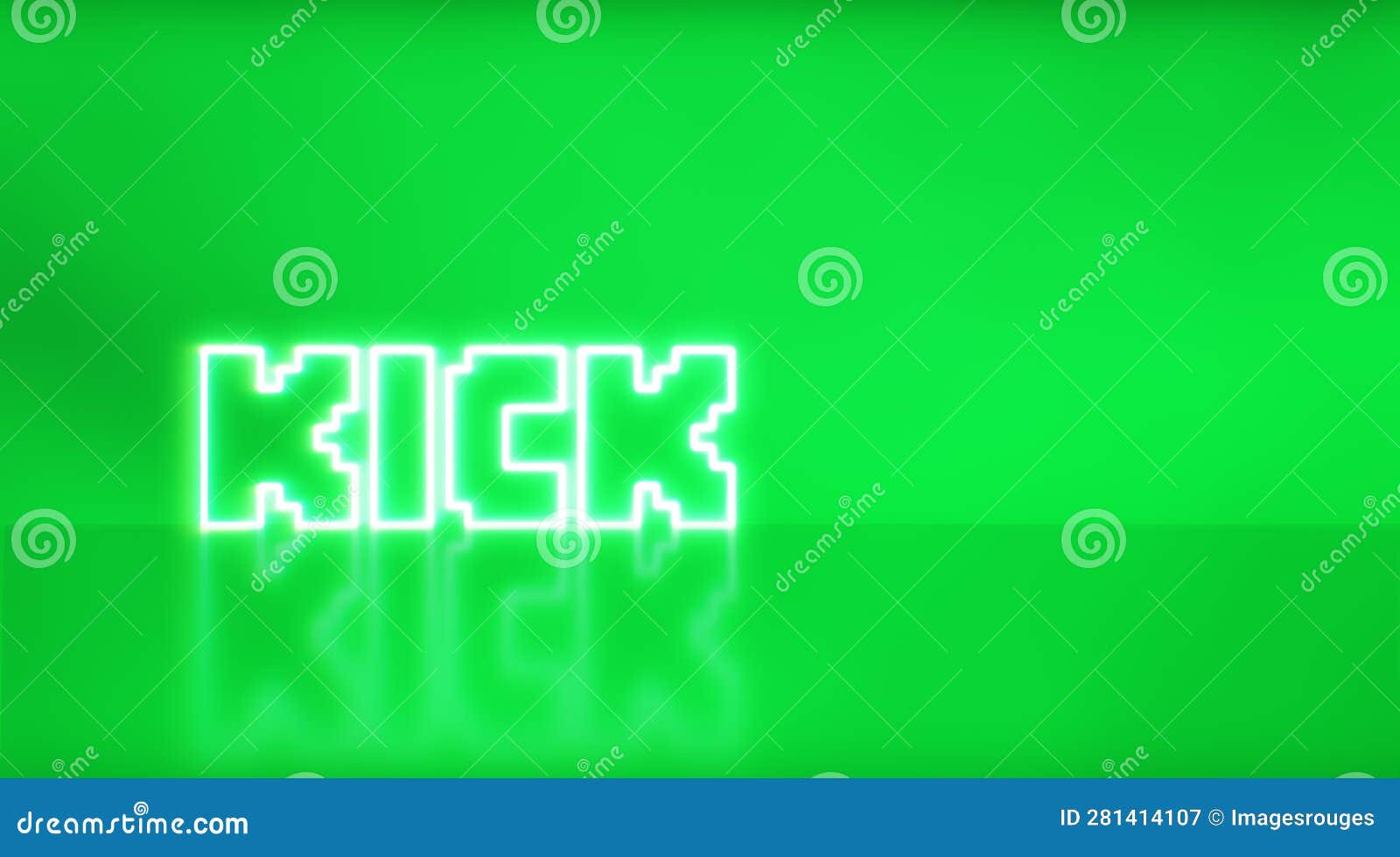 Kick Logo in Neon on Green Background Editorial Photography ...