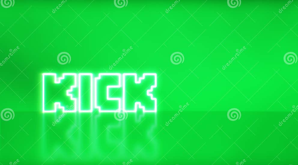 Kick Logo in Neon on Green Background Editorial Photography ...