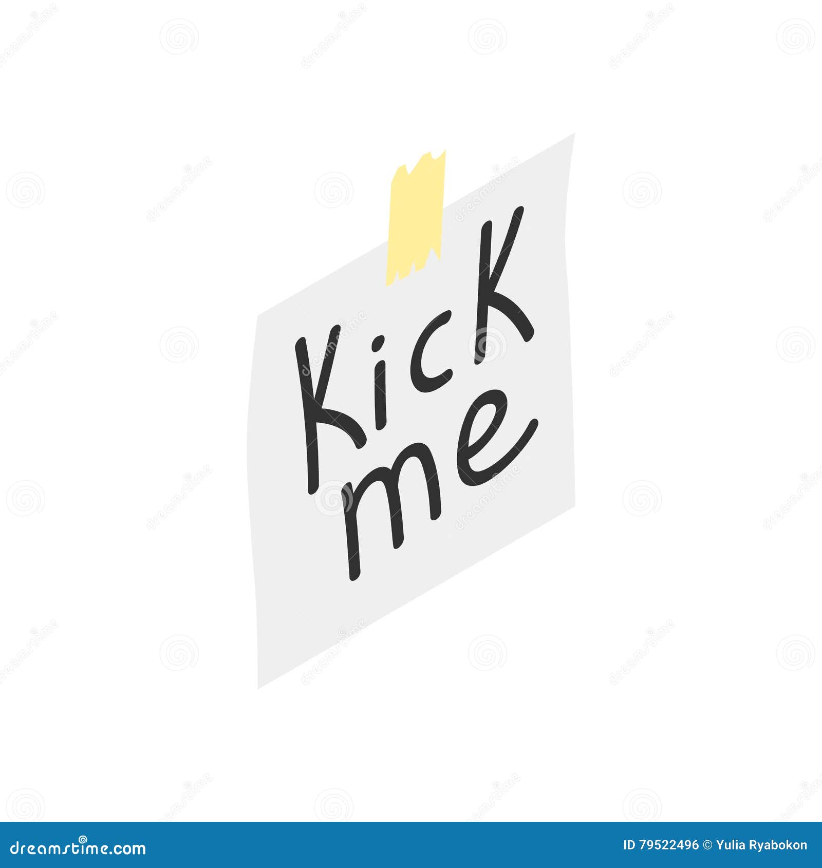 Kick Me Note Icon, Isometric 3d Style Stock Vector - Illustration of ...