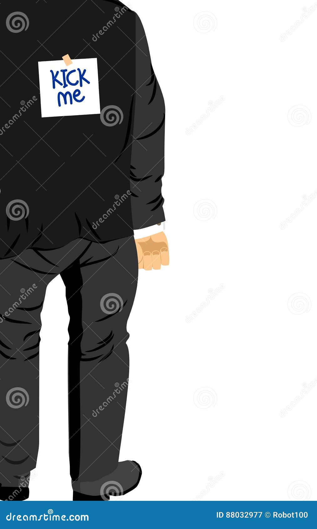 Kick Me Sticker on Back. Illustration for April Fool`s Day Stock Vector ...