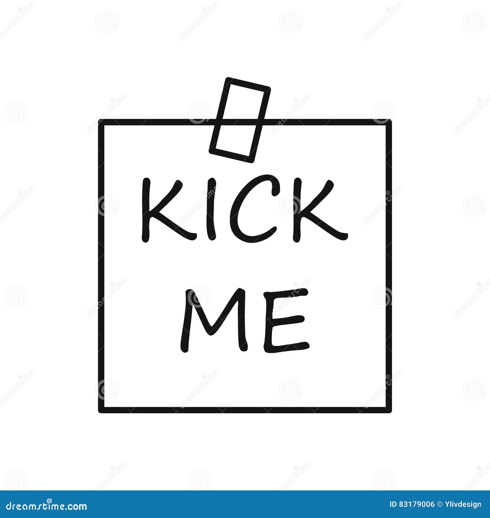 Kick Me Sticker Icon, Outline Style Stock Vector - Illustration of joke ...