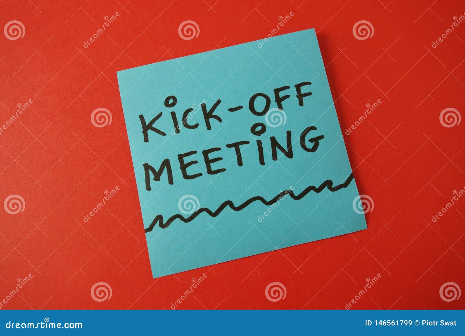 Kick-off Meeting Text Handwritten On Blue Sticker Royalty-Free Stock ...