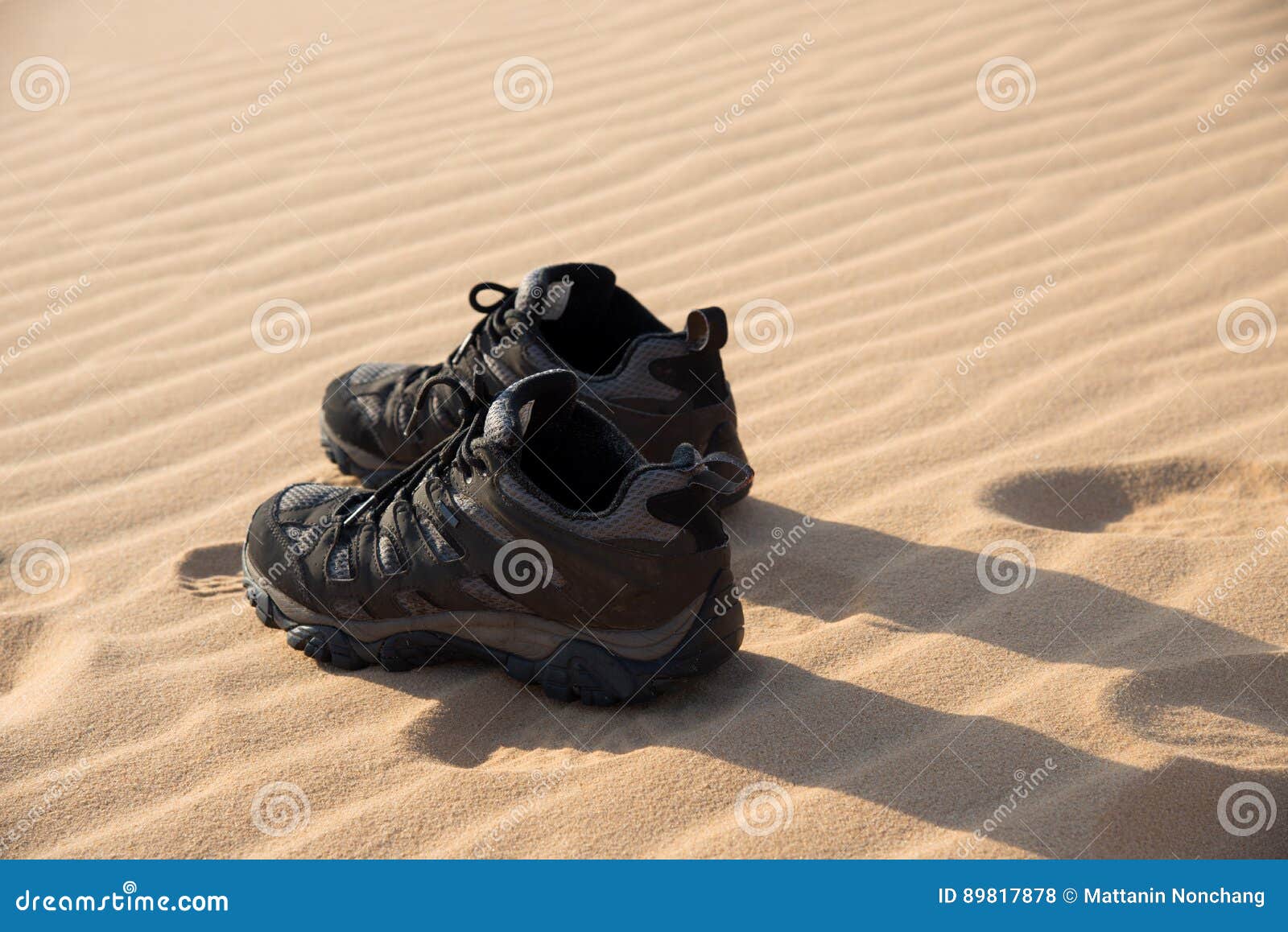 Kick Off Shoes and on Sand Dune. Stock Photo - Image of panoramic ...
