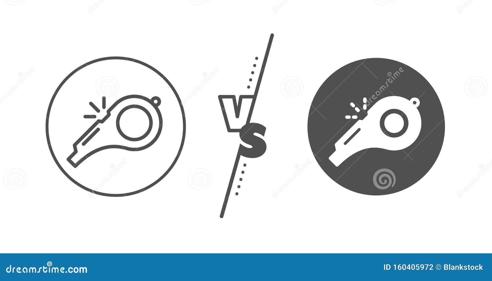 Whistle Line Icon. Kick-off Sign. Vector Stock Vector - Illustration of ...