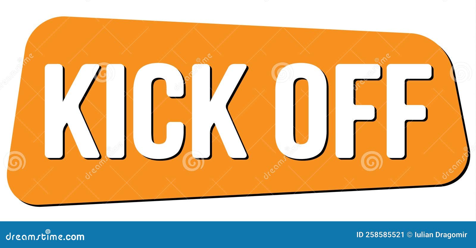 KICK OFF Text on Orange Trapeze Stamp Sign Stock Illustration ...