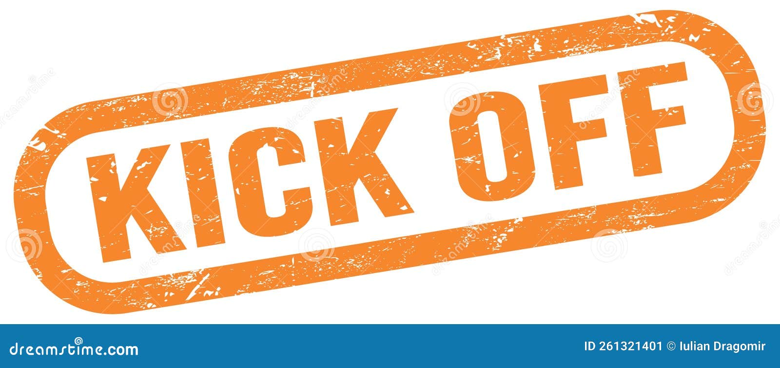 KICK OFF, Text Written on Orange Stamp Sign Stock Illustration ...