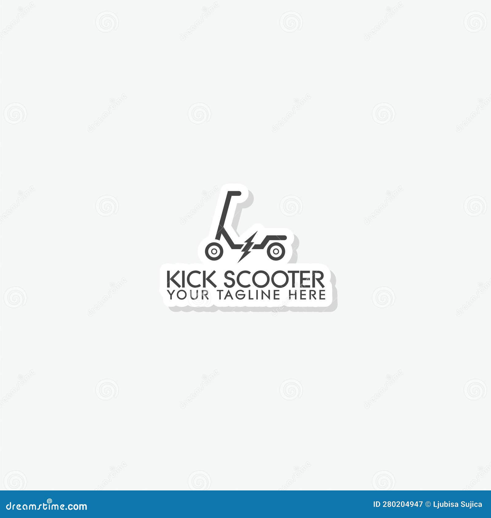 Kick Scooter Logo Template Sticker Icon Stock Vector - Illustration of ...