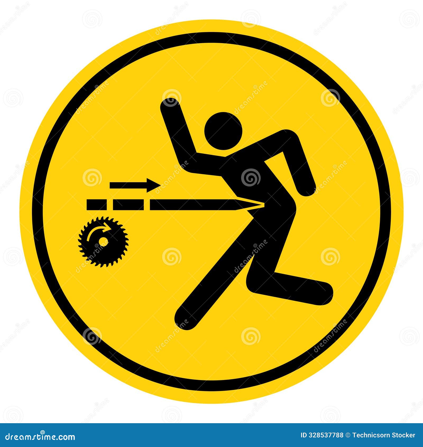 Danger Kickback Hazard Do Not Touch And Do Not Remove Guard Symbol Sign ...