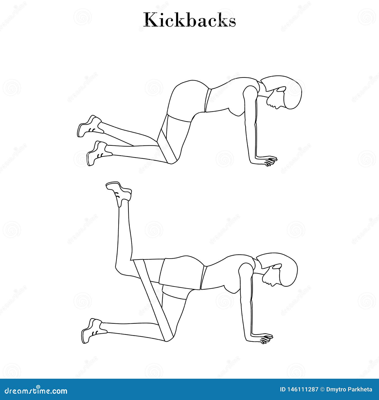 Kickbacks Exercise Illustration Silhouette Cartoon Vector ...