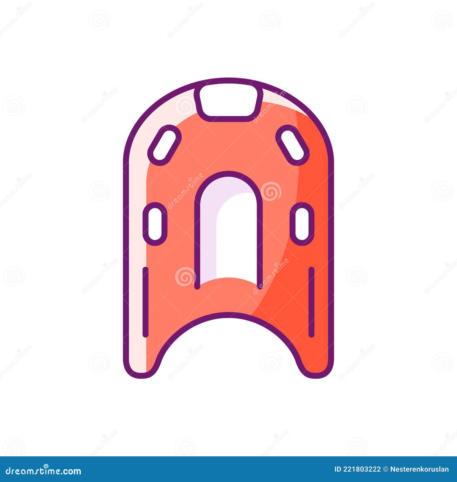 Kickboard RGB color icon stock vector. Illustration of training - 221803222