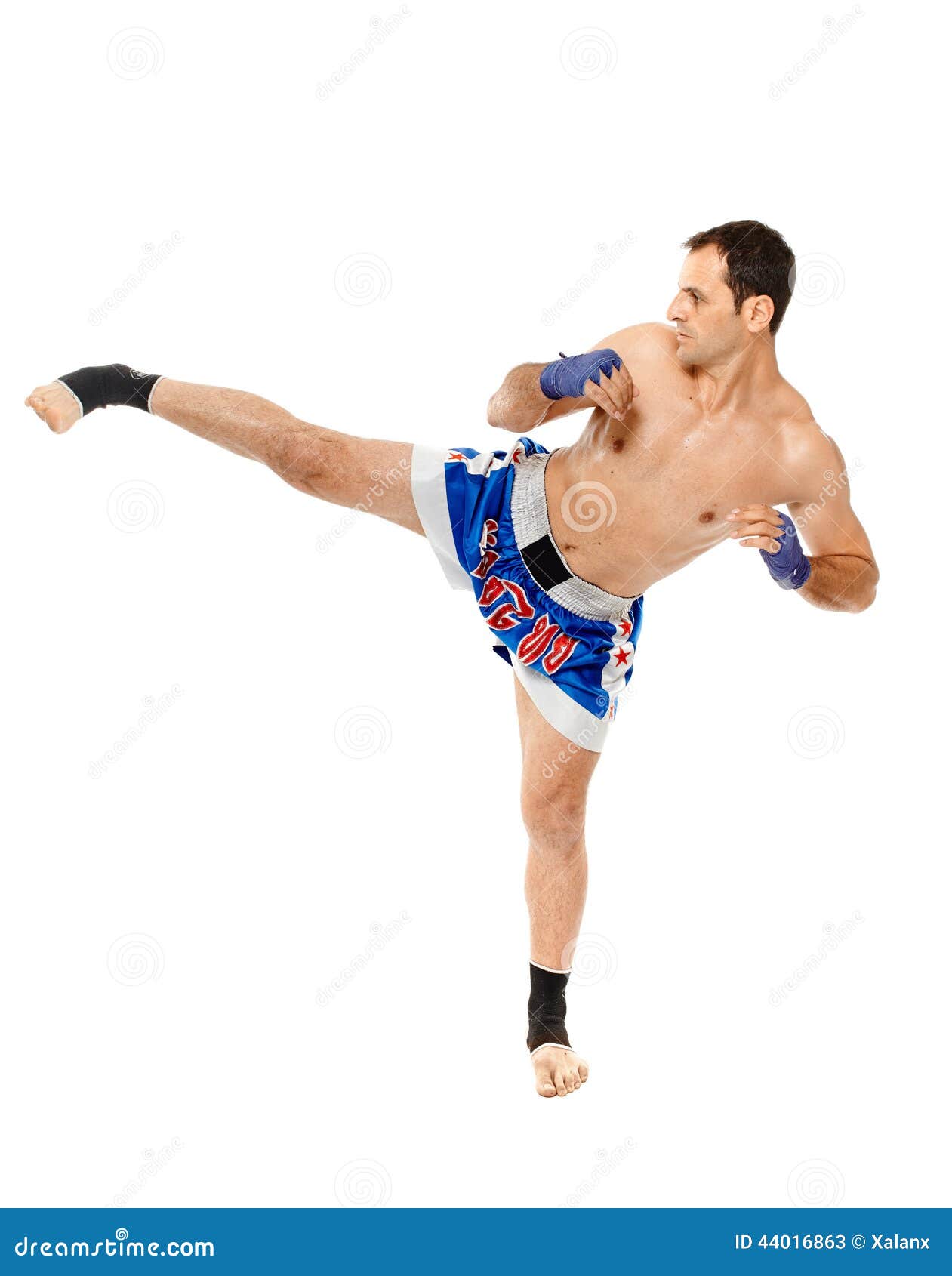 Kickbox Fighter Executing a Kick Stock Image - Image of lifestyle ...