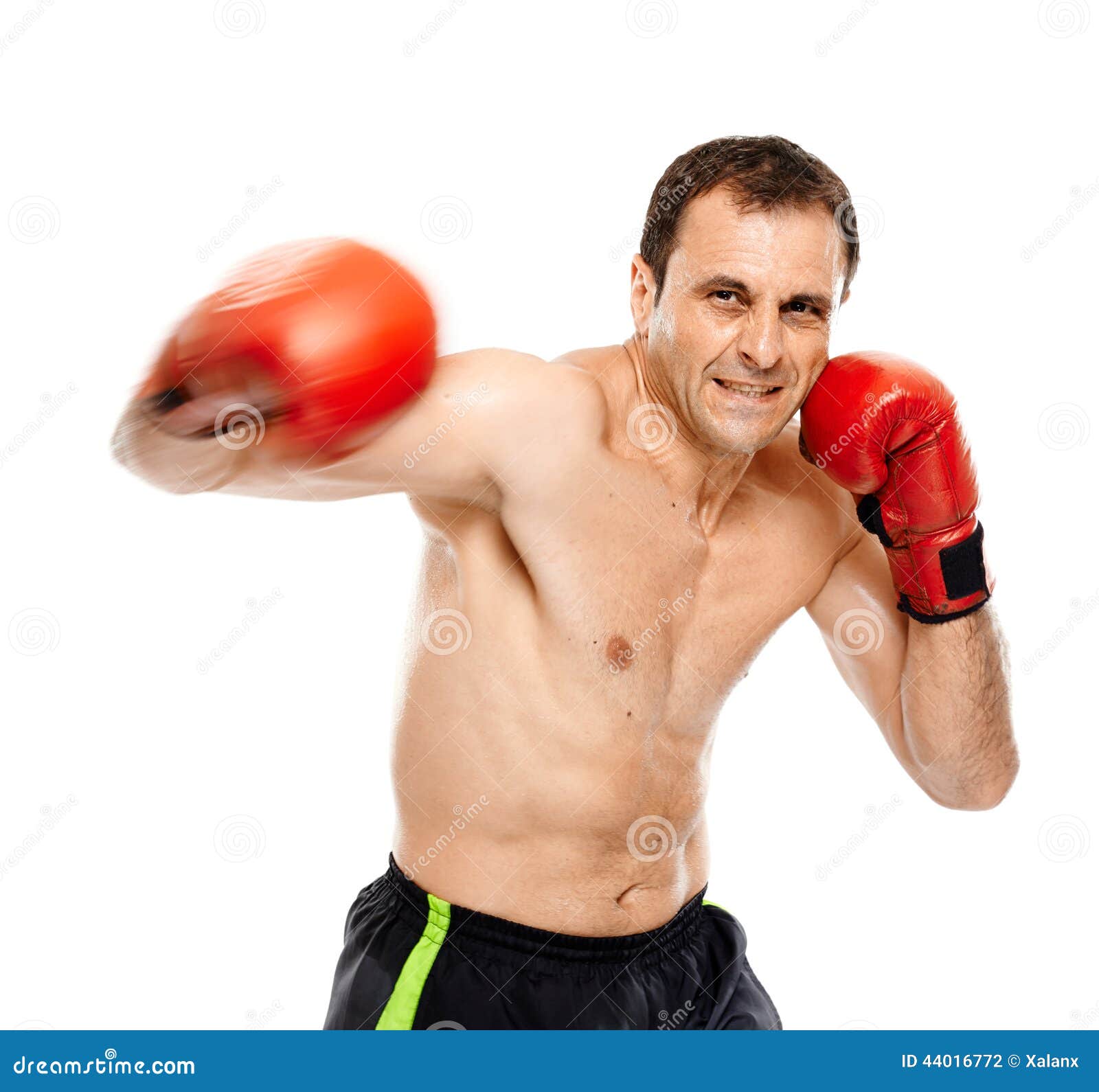 Kickbox Fighter Executing a Punch Stock Photo - Image of practice ...
