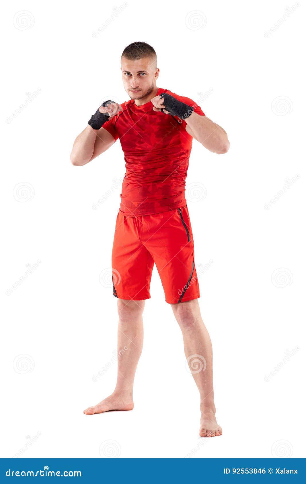 Kickbox Fighter in Guard Stance Stock Photo - Image of combat, handsome ...