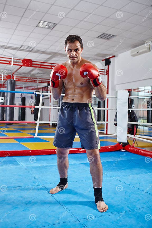 Kickbox Fighter Shadow Boxing in the Ring Stock Photo - Image of boxing ...